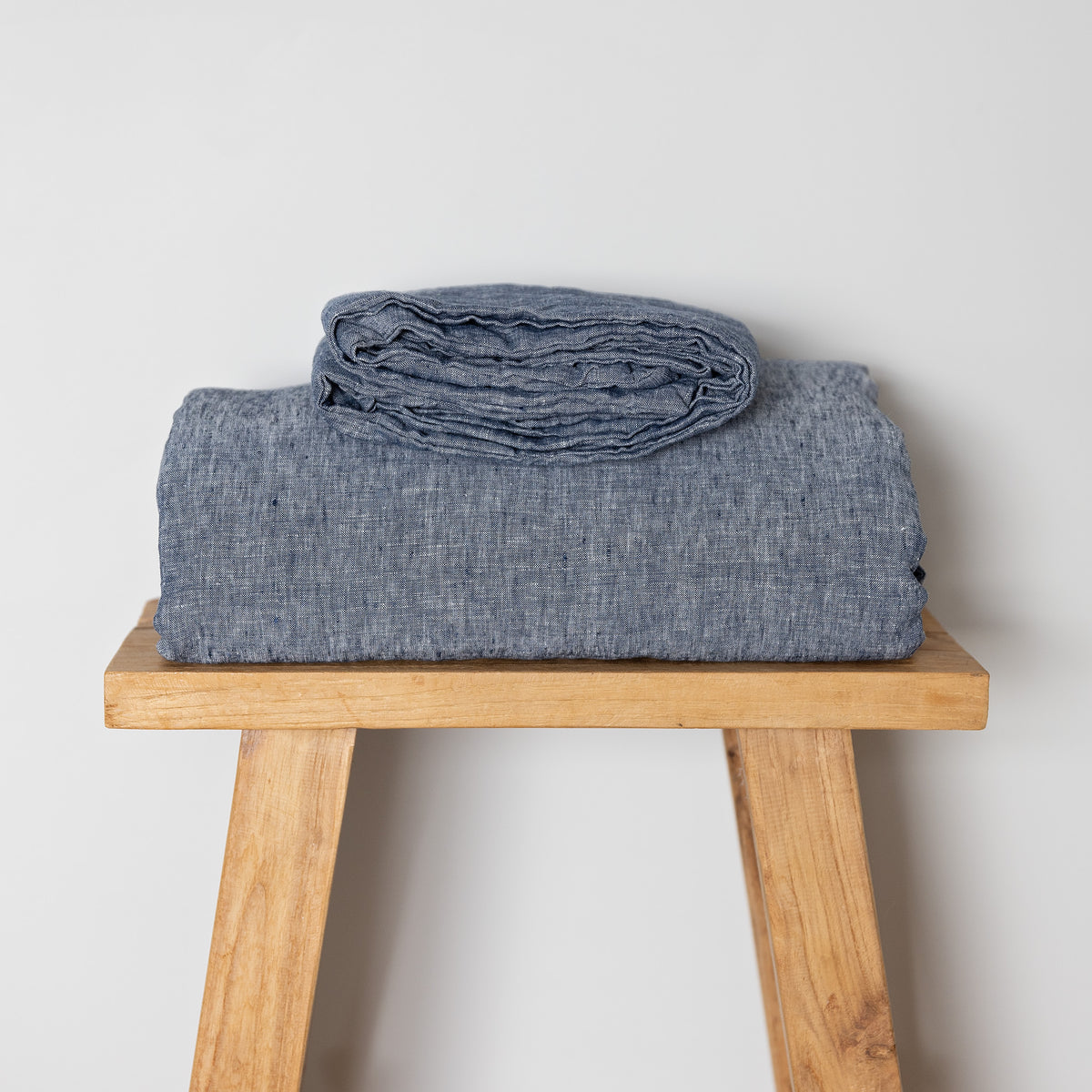 Denim Linen Flat Sheet | The Linen Project – thelinenproject